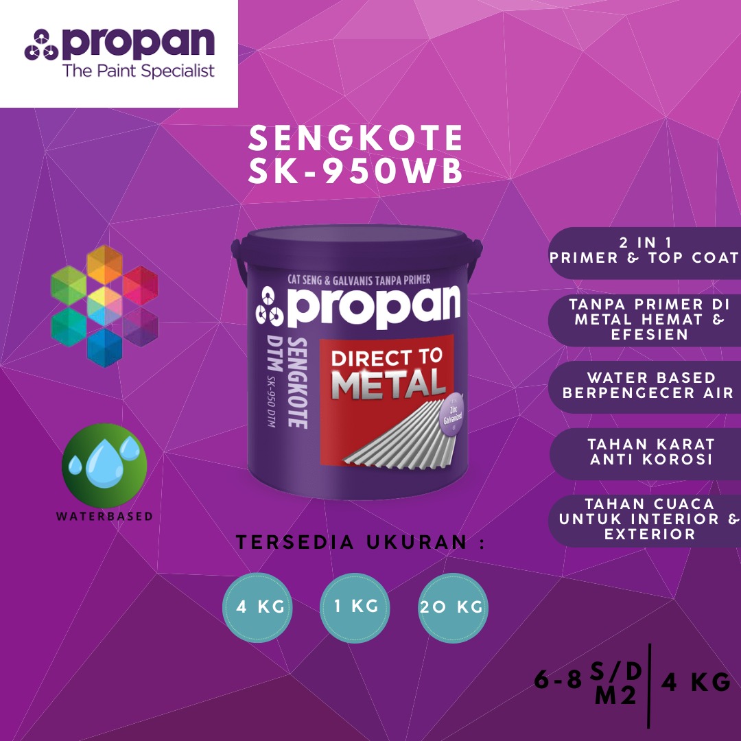PROPAN SENGKOTE SK-950 WB | Cat Anti Karat Seng & Galvanis Berbahan ...